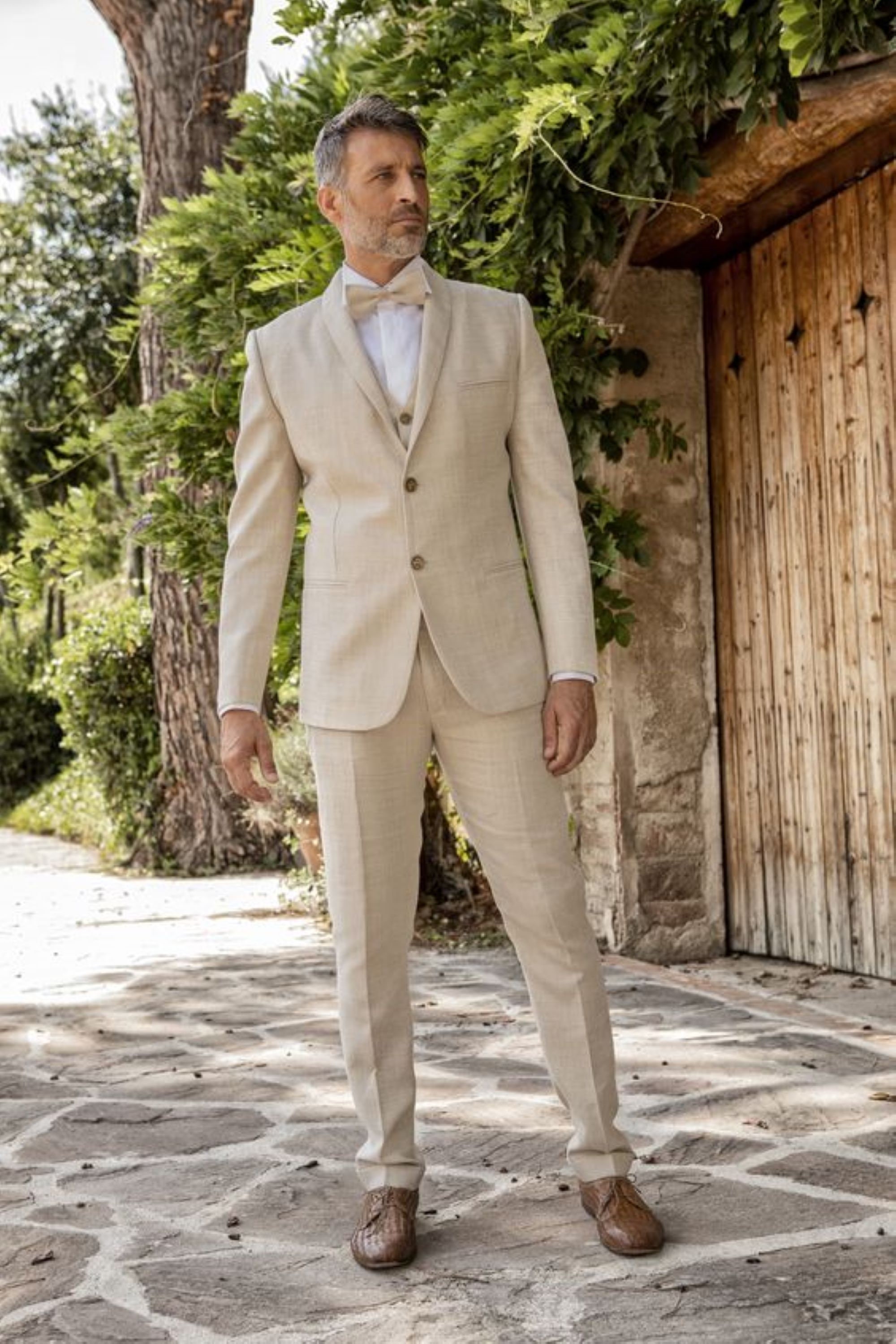 Cream Linen Suit for Men Beige Suits Men Suits 3 Piece Two - Etsy