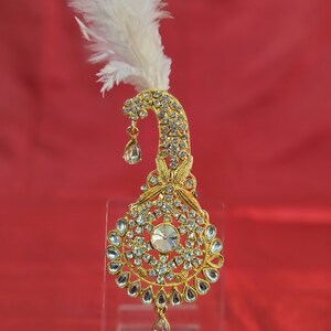Groom Turban Brooch Indian Wedding Kilangi, Beaded Broach - Etsy