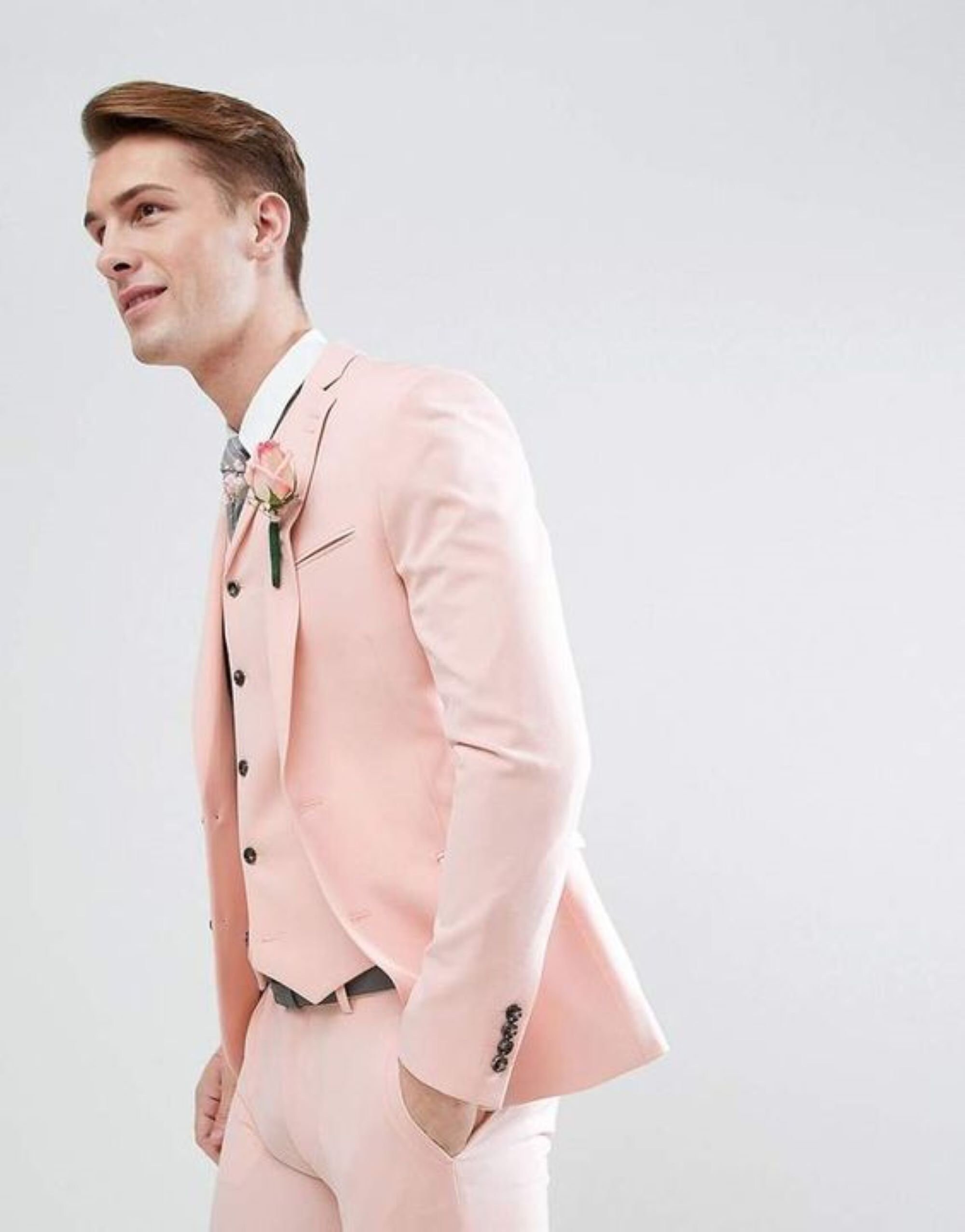 Men Dusty Rose Suit, Groomsmen Wear Two Button Dusty Rose Suit, Luxury ...