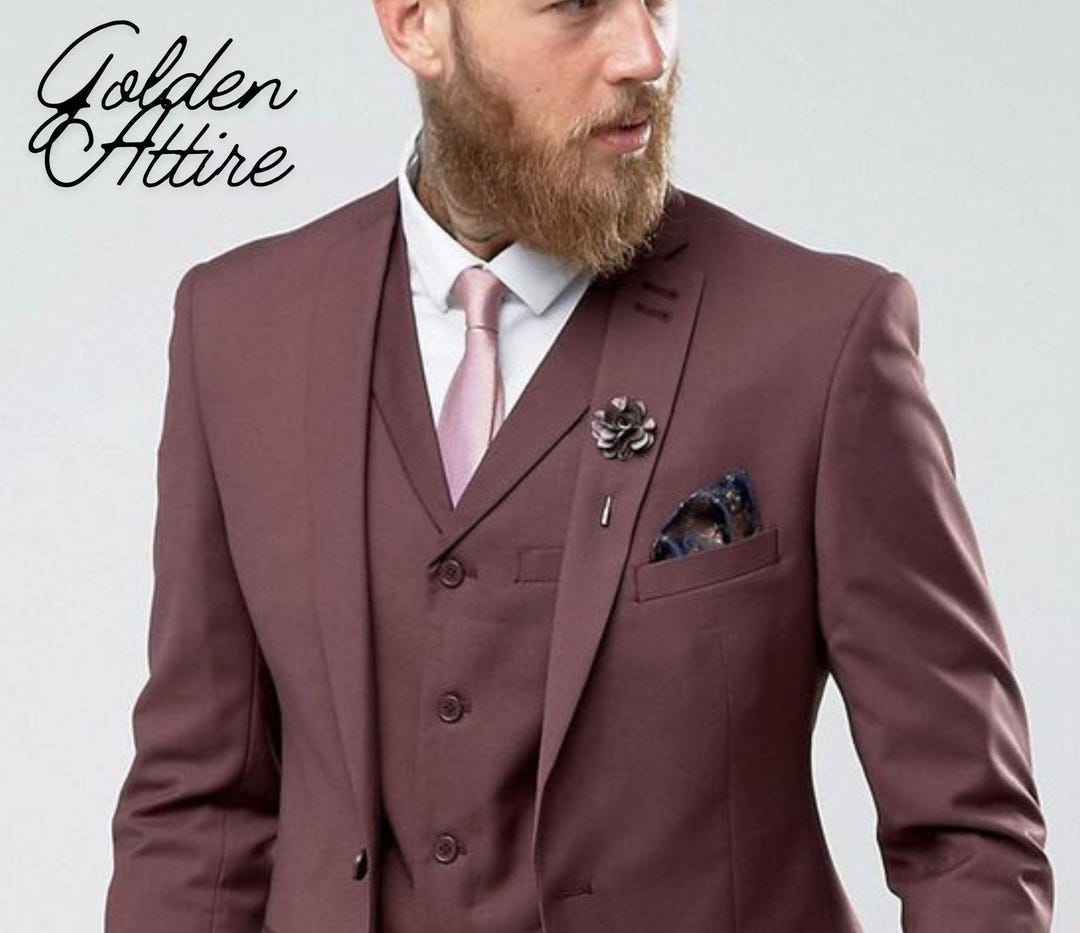 Suits for Men, Dusty Rose Suits, Men Suits, 3 Piece Suits, Tow Button ...