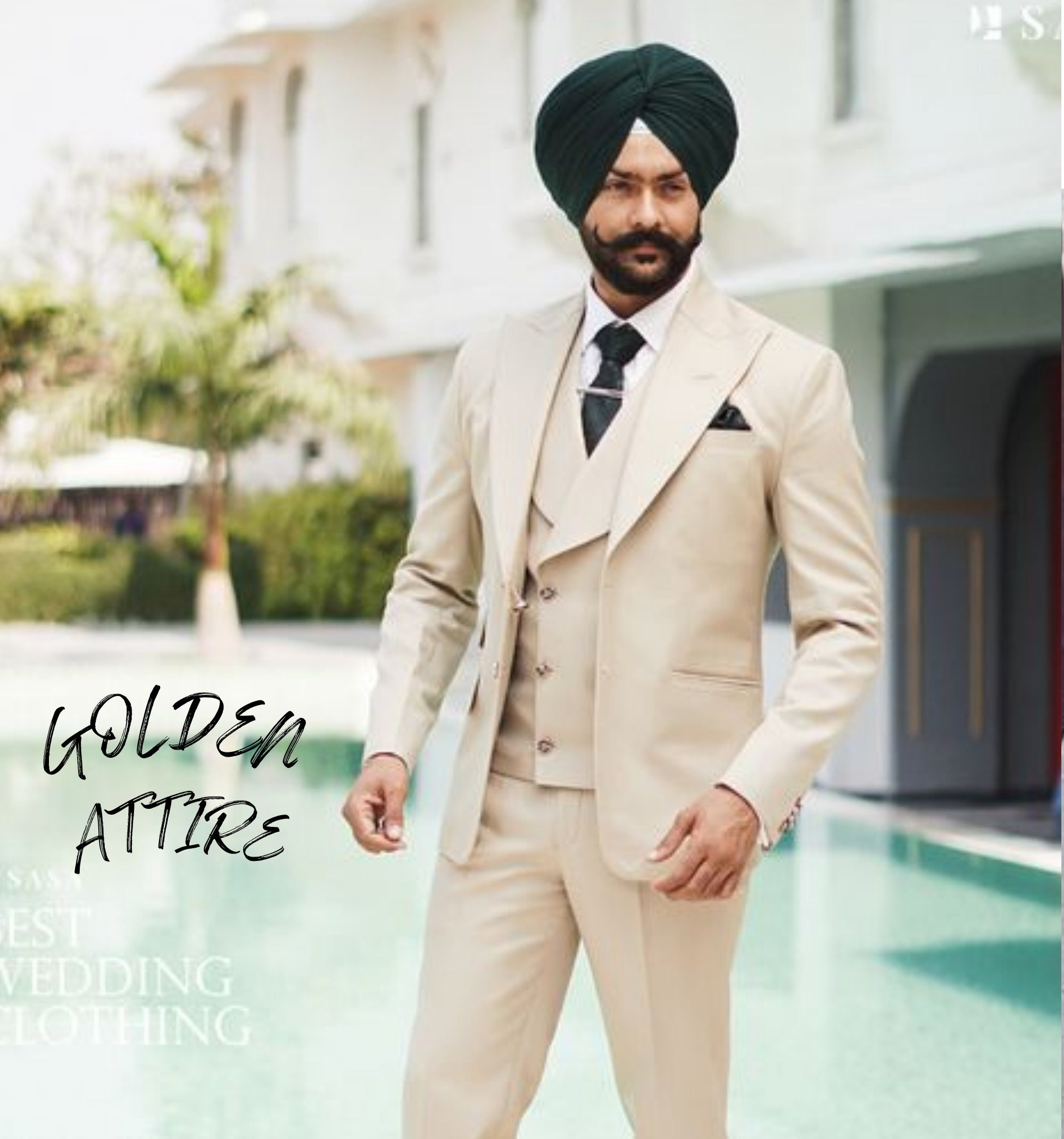 Cream Suit Luxury Stylish Look Premium Man Suit, Ethnic Wedding Wear 3 ...