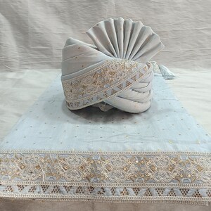 Grey Wedding Turban & Shawl Set: Indian Groom Safa - Etsy