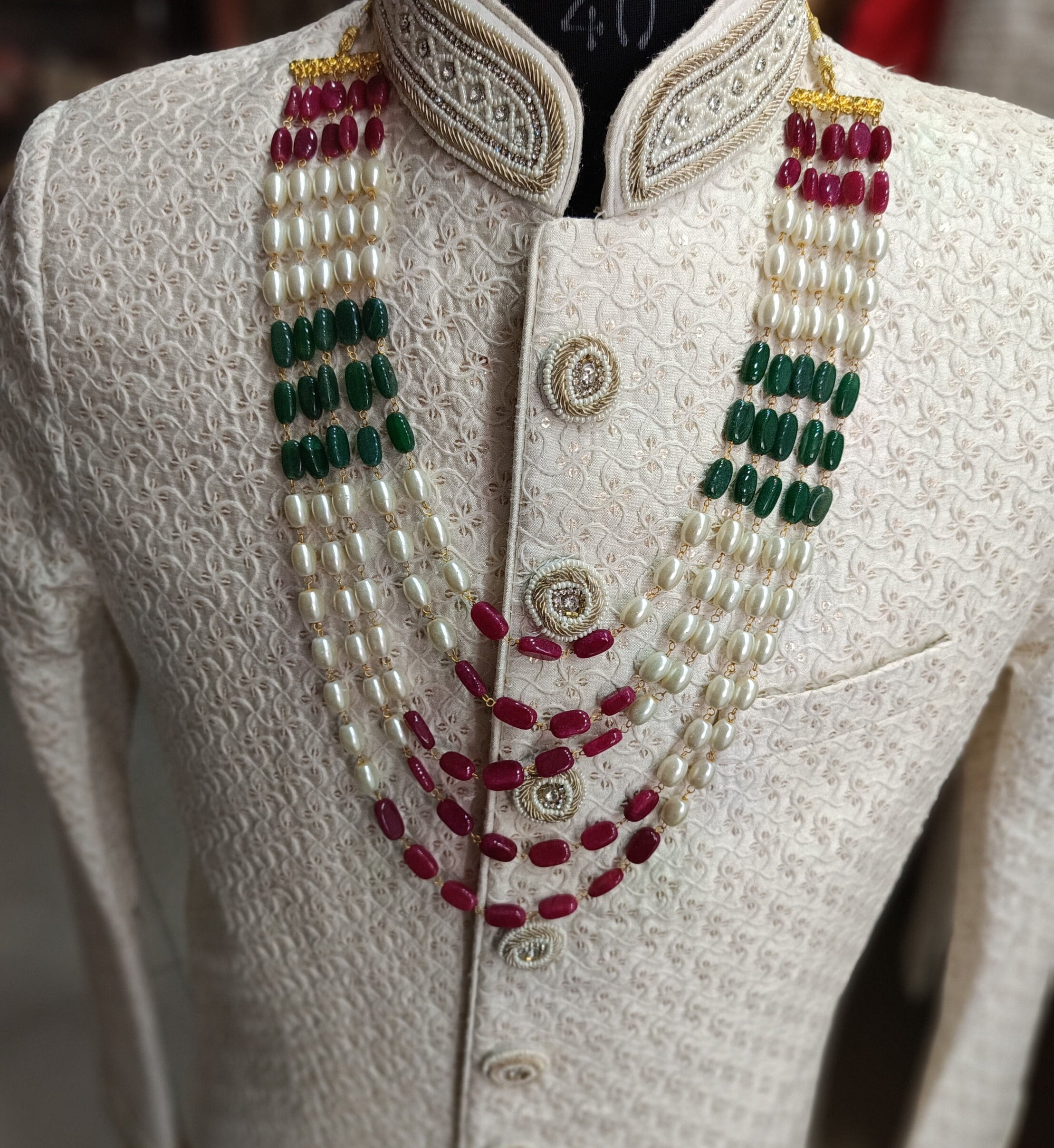 Sherwani with necklace store