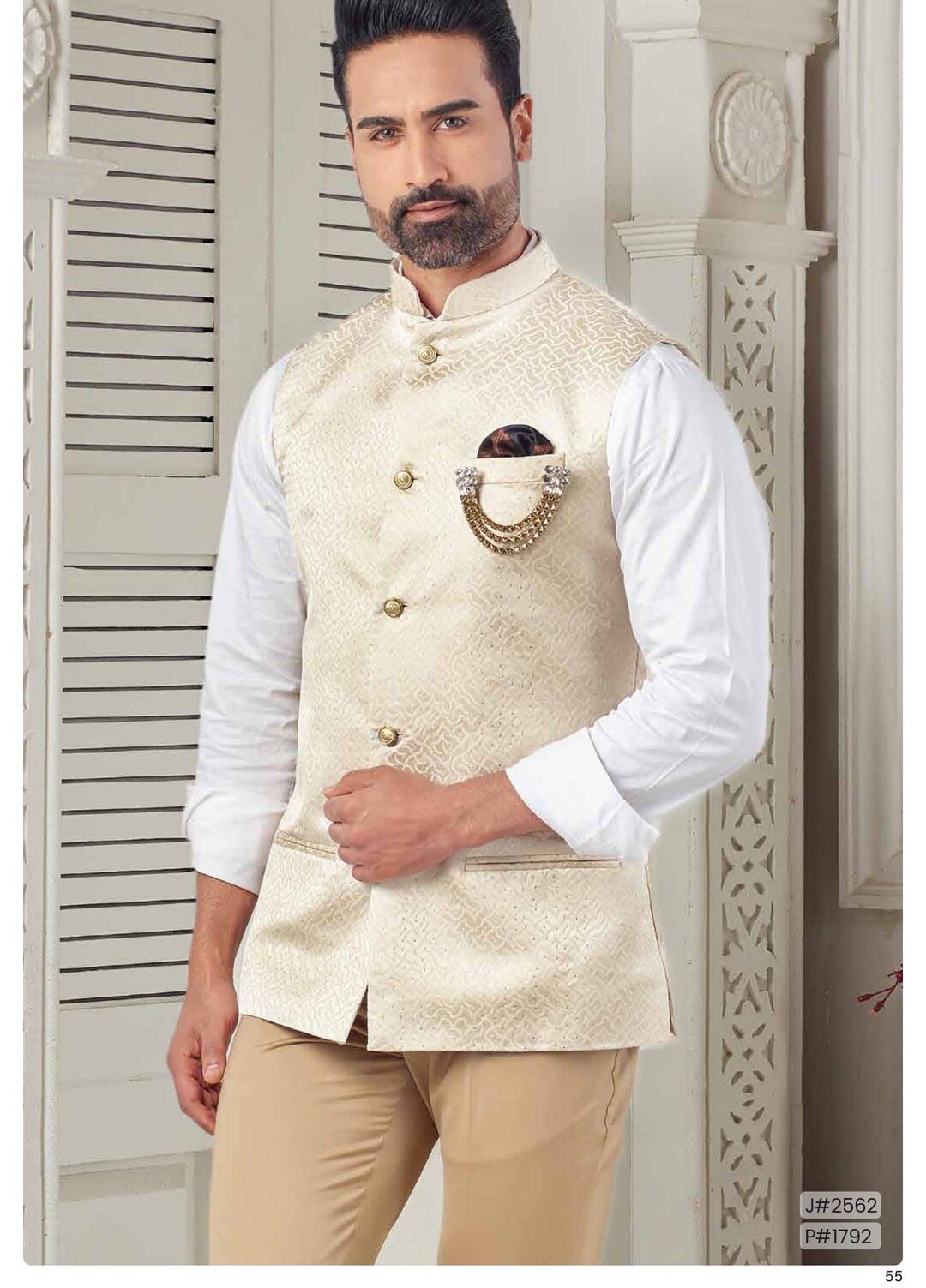 Ivory Nehru Jacket for Men: Formal Modi Waistcoat - Etsy