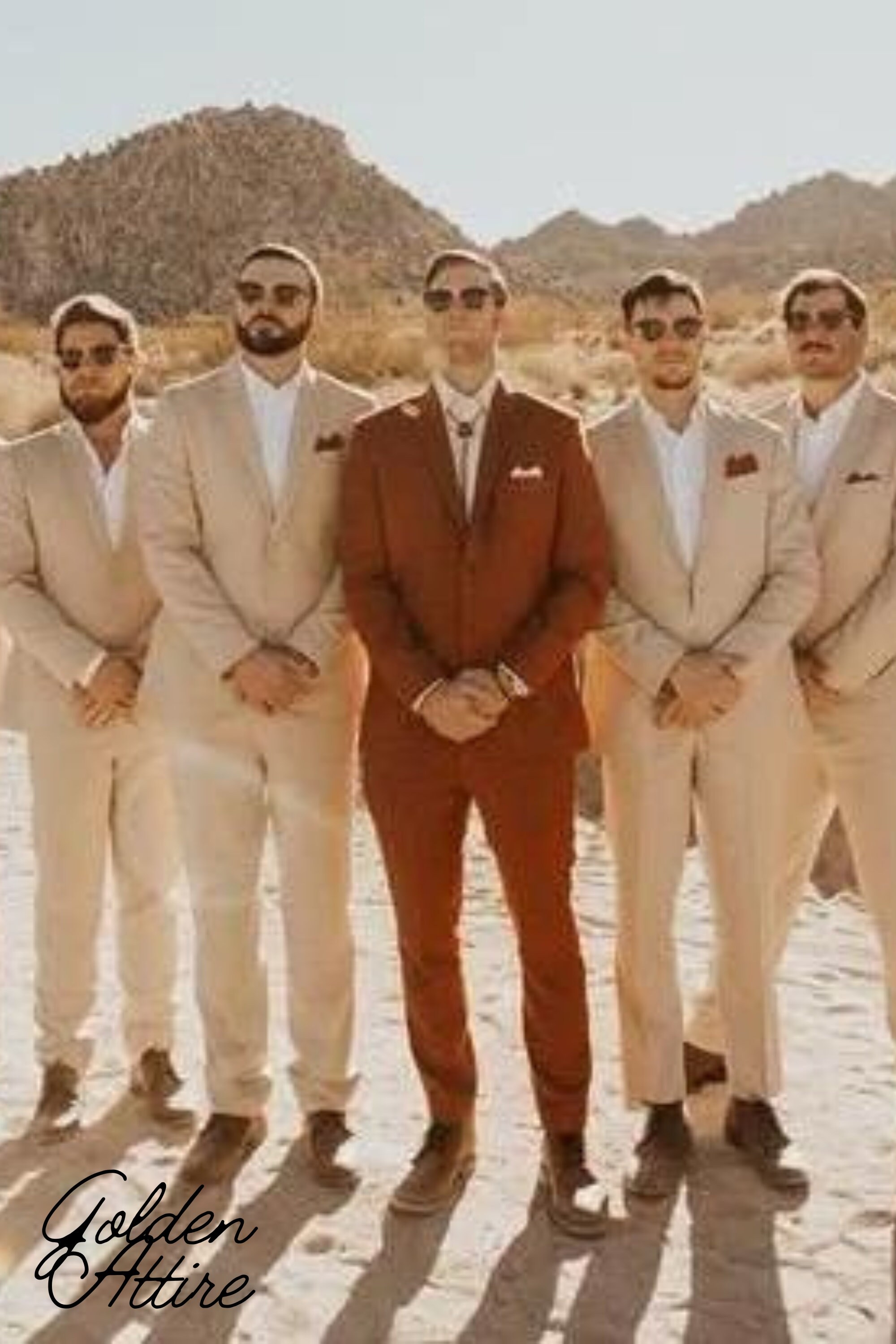 Suit Premium Three Piece Rust Suits, Terracotta Mens Suit Two Button ...