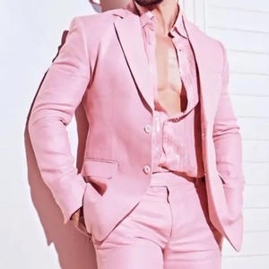 Golden Attire Custom Pink Two Piece Suit Set Bold Luxury, Tailored to ...