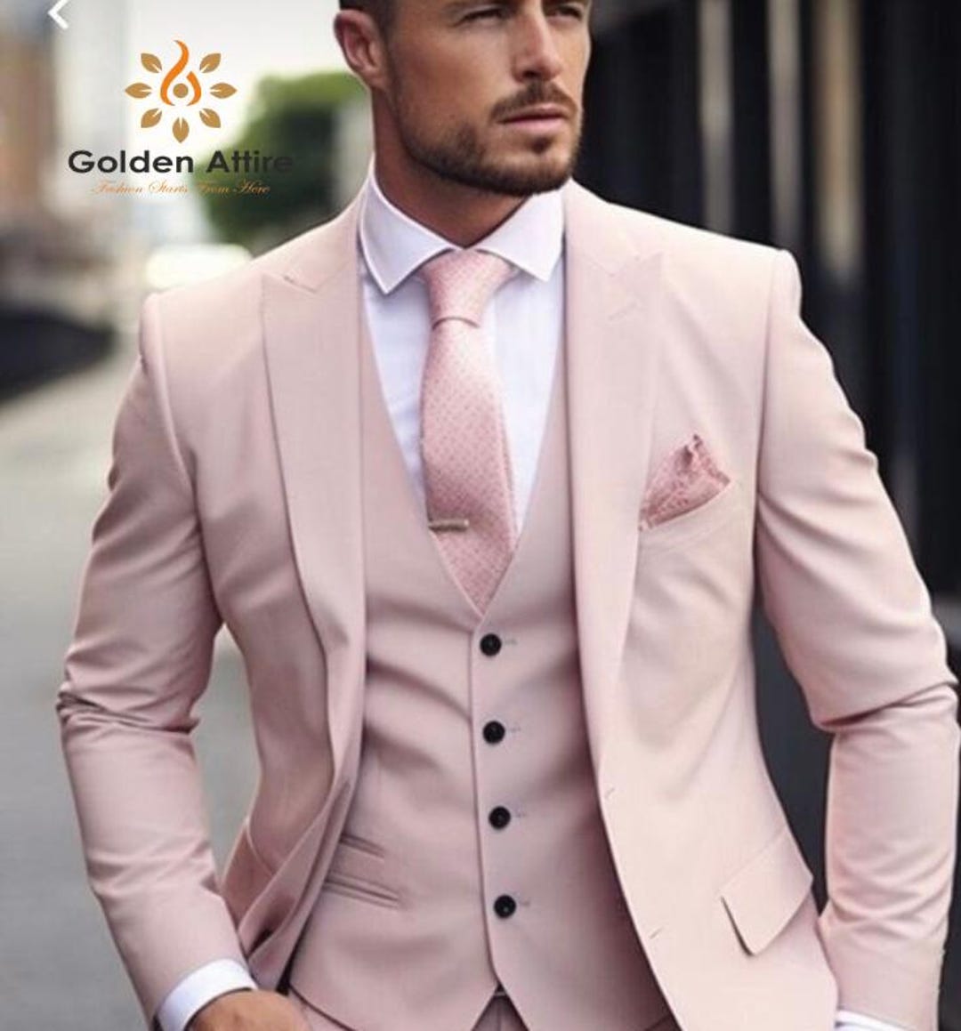 Dusty Rose Suit for Men, Men Suits, 3 Piece Suits, Wedding Suit, Groom ...