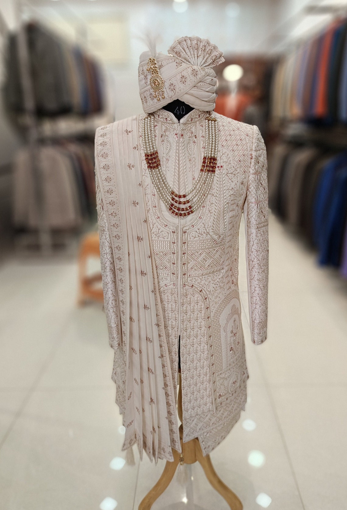 Thread Embroidered Indian Wedding Sherwani: Groom Outfit - Etsy