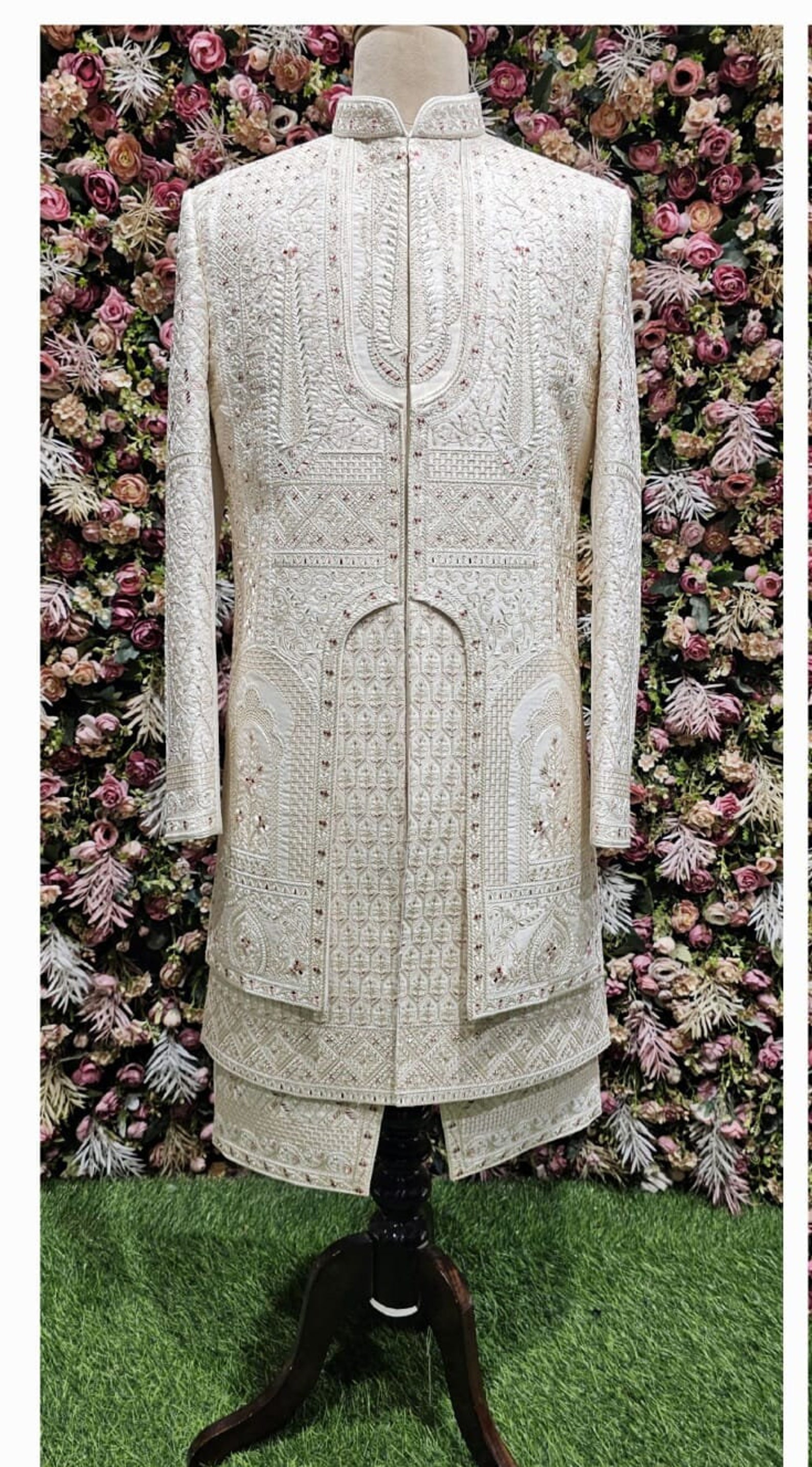Sherwani for Men, Thread Embroidered, Wedding Premium Sherwani, Groom ...