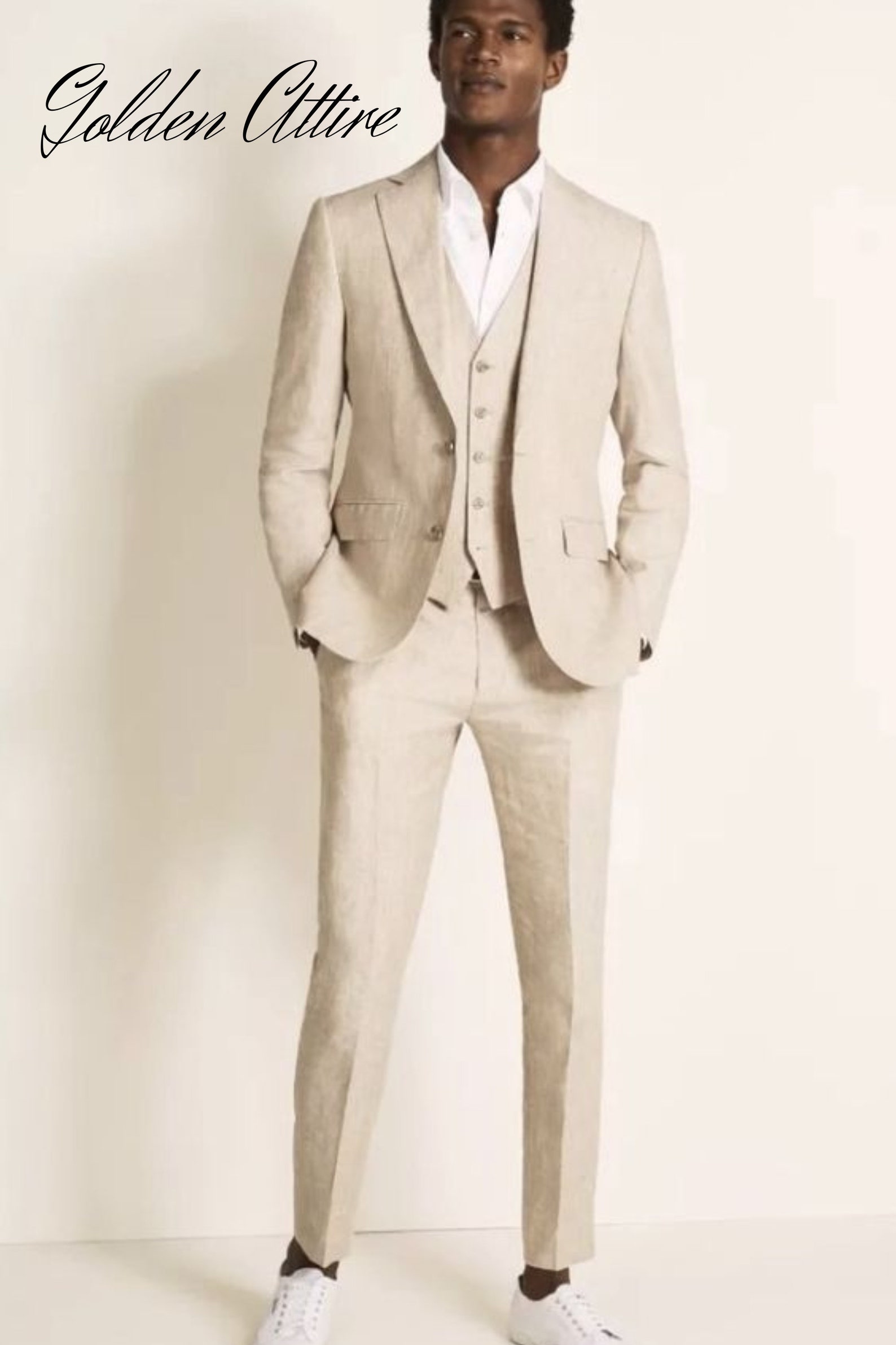 Linen Suits Beige Suits Men Suits 2 Piece Slim Fit Suits - Etsy