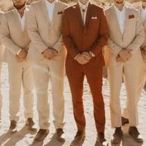 Suit Premium Three Piece Rust Suits, Terracotta Mens Suit, Two Button ...