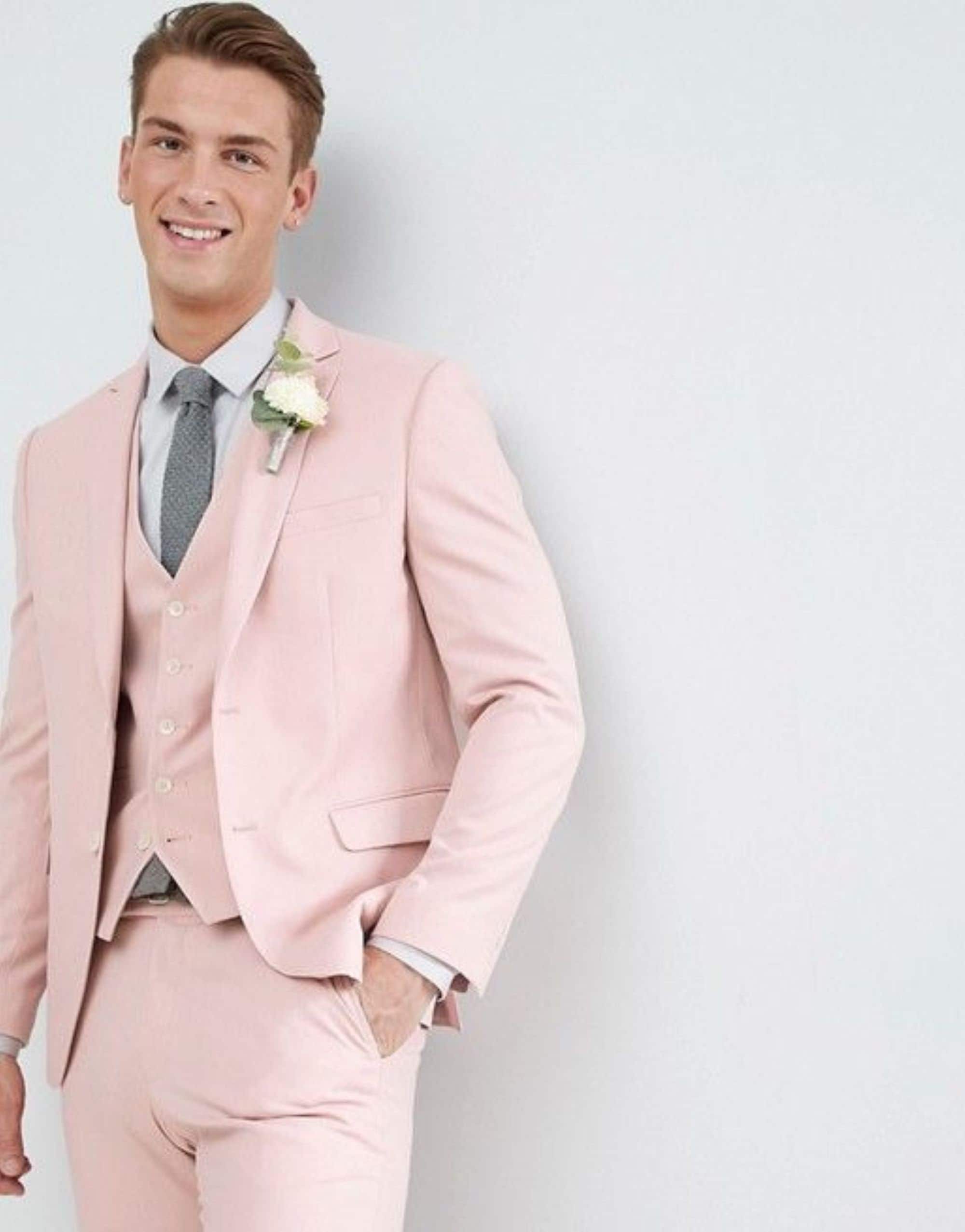 Men Dusty Rose Suit, Groomsmen Wear Two Button Dusty Rose Suit, Luxury ...