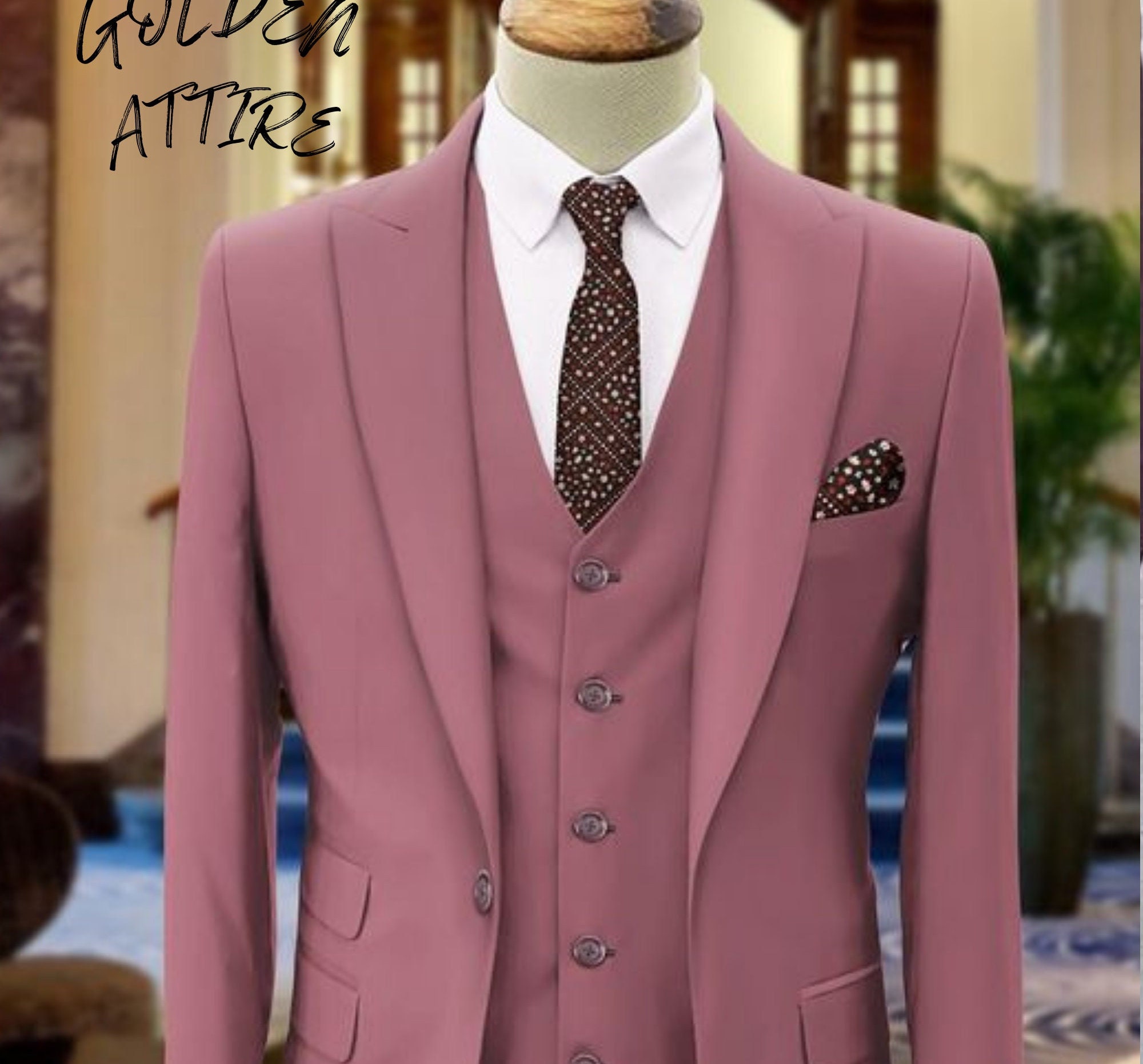 Suits for Men Dusty Rose Suits, Men Suits 3 Piece Suits, Tow Button ...
