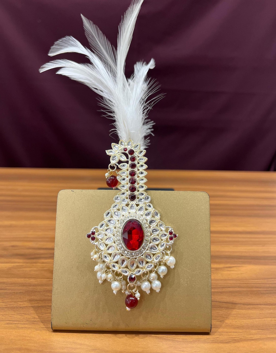 Groom Turban Kalangi Brooch, Kundan Indian Wedding Accessory - Etsy