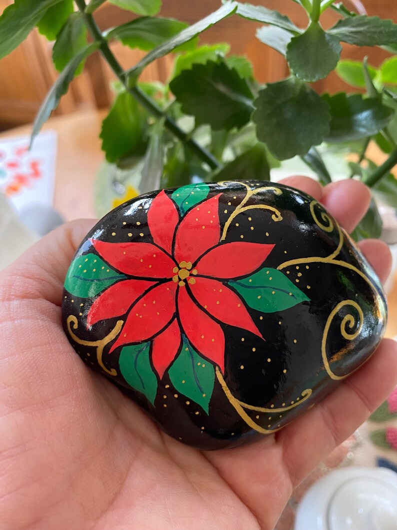 Poinsettia With Gold Swirly Sprigs - Etsy