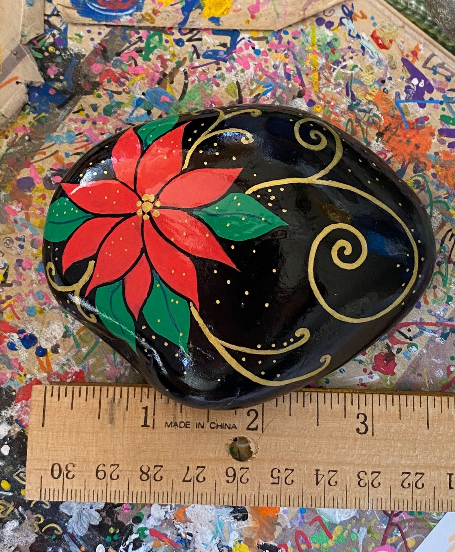 Poinsettia With Gold Swirly Sprigs - Etsy