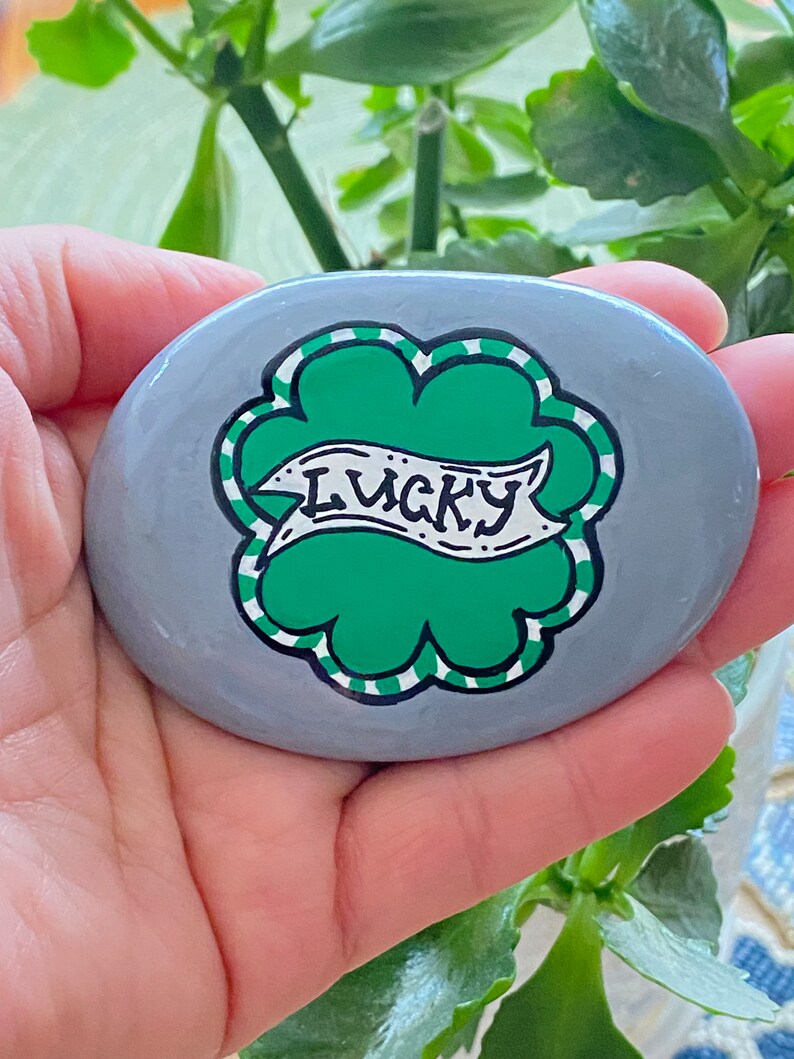Lucky Four Leaf Clover Rock - Etsy