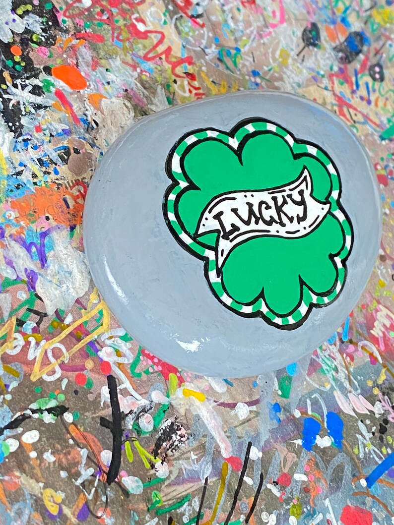 Lucky Four Leaf Clover Rock - Etsy