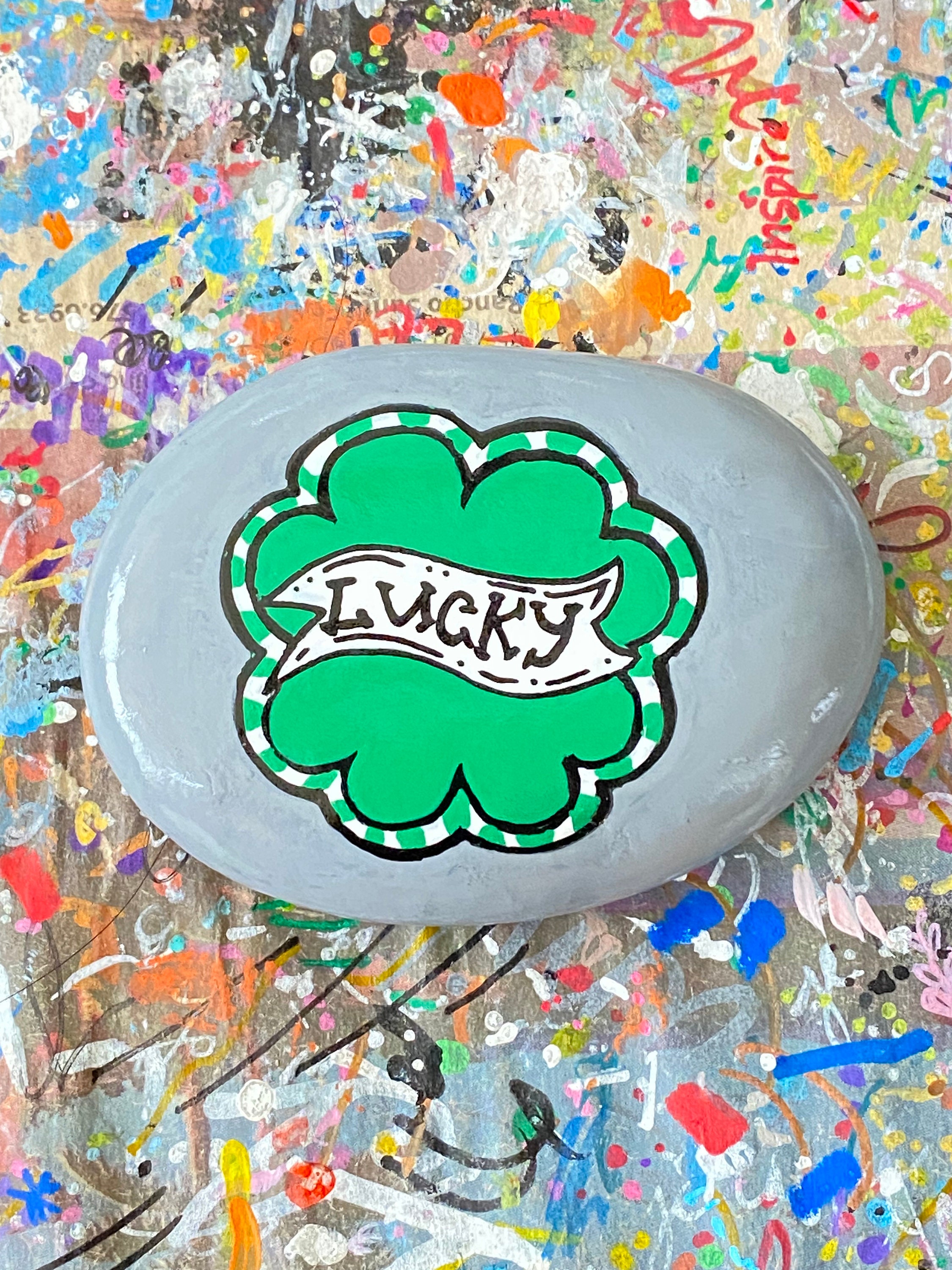 Lucky Four Leaf Clover Rock - Etsy
