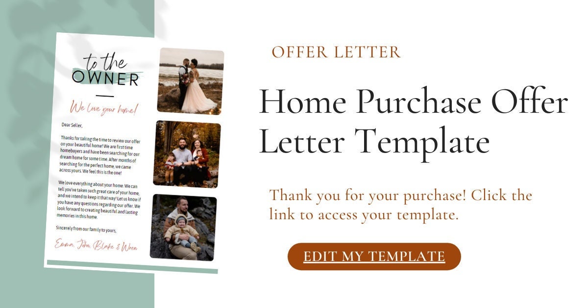 Home Offer Letter Template - Etsy