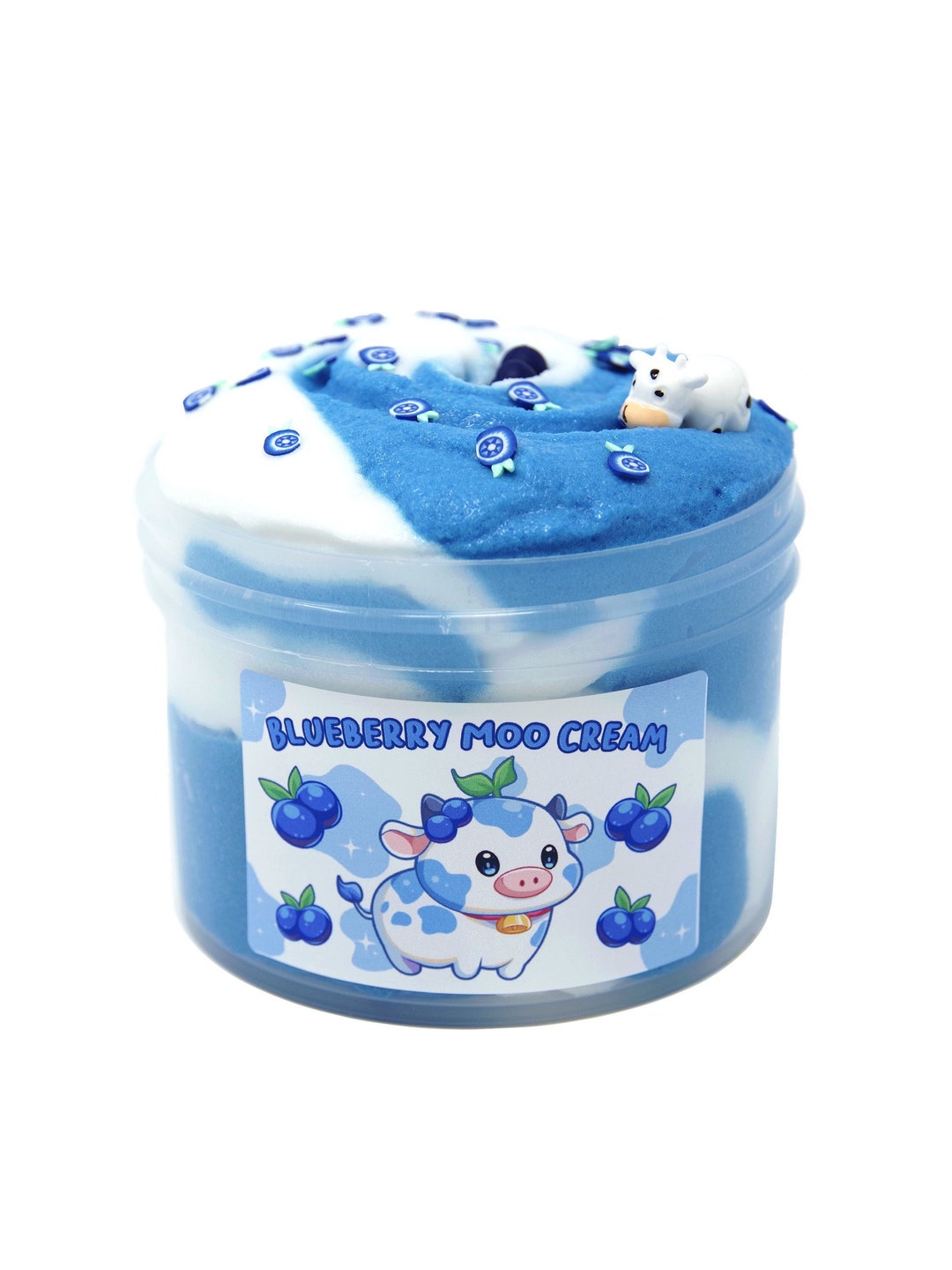 Blueberry Moo Cream Fluffy Cloud Dough Cow Slime Gift for Her - Etsy