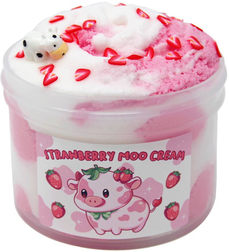 Strawberry Moo Cream Pink Cloud Dough Cow Slime Gift for Her - Etsy Canada