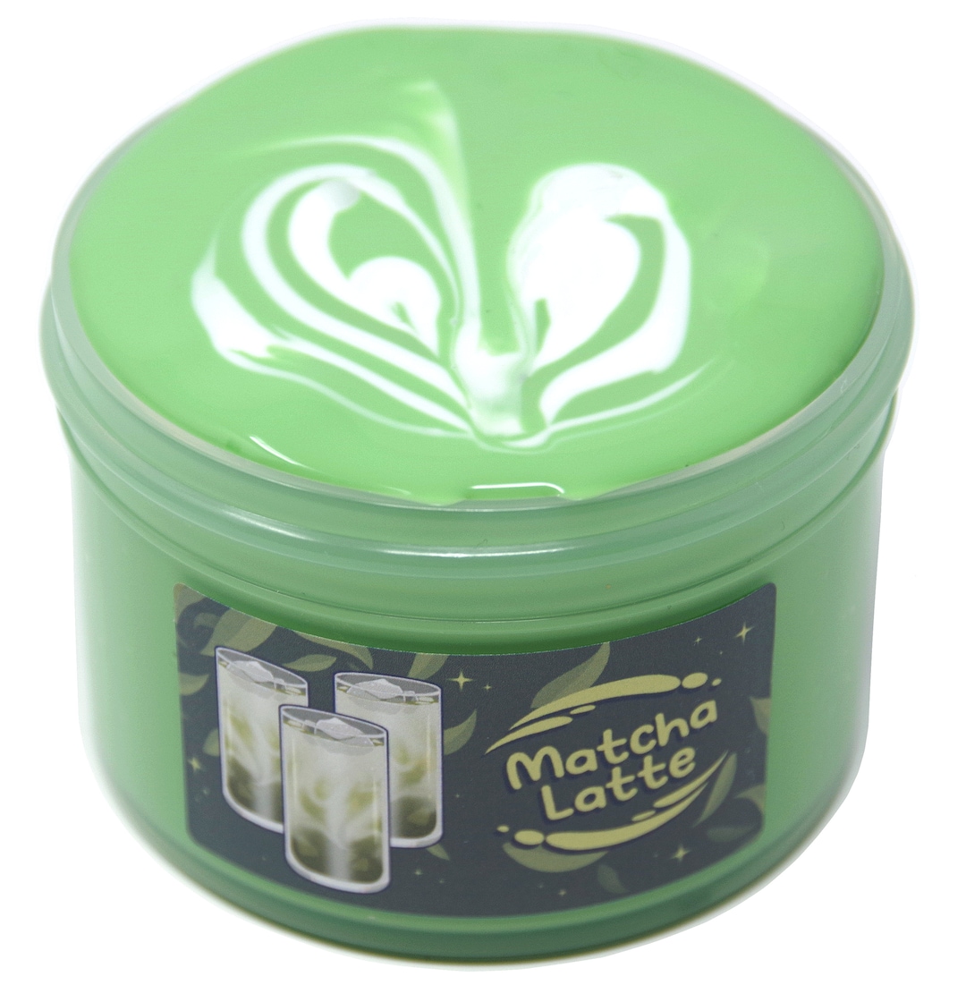 Matcha Latte Themed Green Thick and Glossy Slime, Gift for Her Him ...