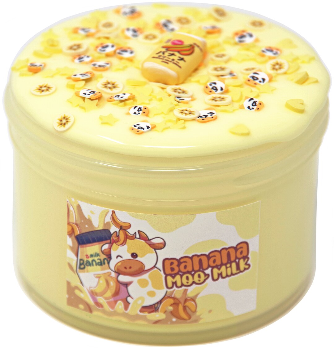 Banana Moo Milk Yellow Thick and Glossy Cow Slime, Gift for Her Him ...