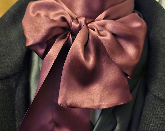 Nosferatu- Puce Silk Satin Cravat Neck Tie Ascot Vampire Wedding ...