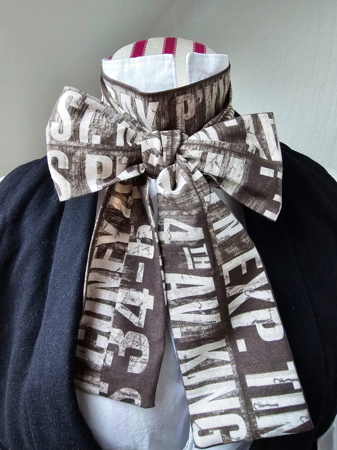 METRO- Travel Themed Cotton Cravat Neck Tie Ascot Wedding Regency ...