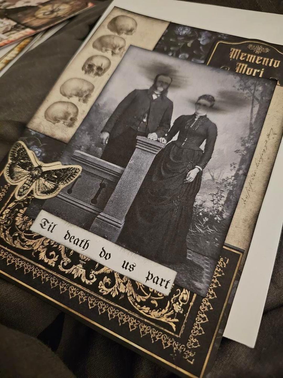 Gothic Greetings Card Blank Inside Wedding Love Romantic Vintage Art ...
