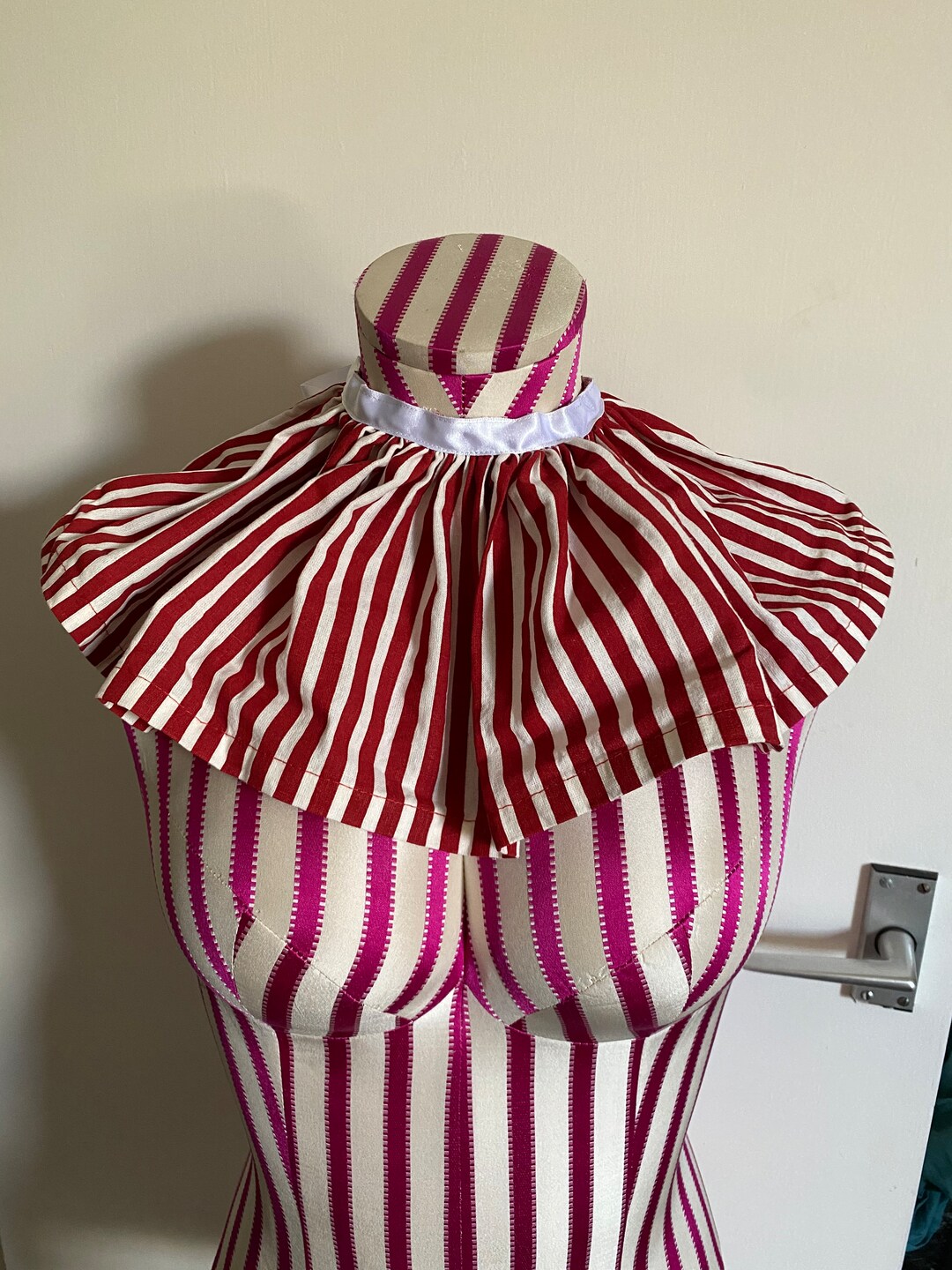 Penny RED Tie on Ruff One Size Plus Unisex Mens Womens Choker Collar ...