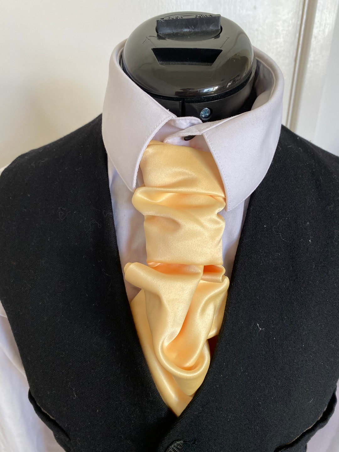 Lemon Yellow Self Tie Cravat Neck Ascot Wedding Regency Victorian ...