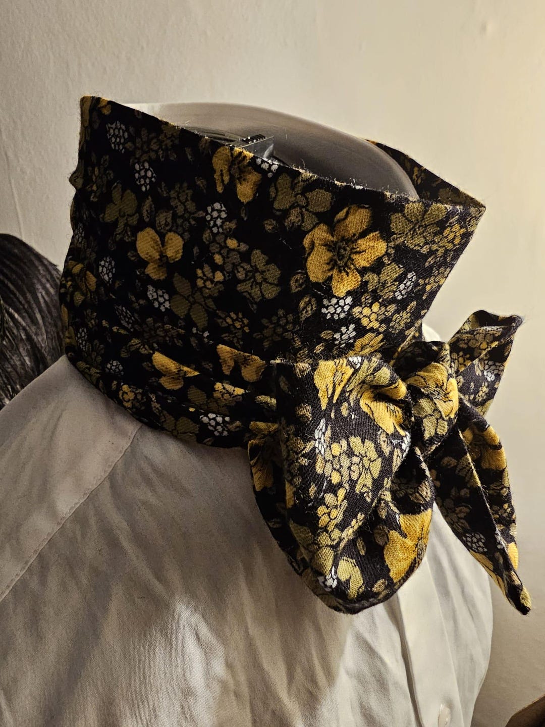 POET Black Yellow Cotton Cravat Neck Tie Ascot Wedding Regency ...