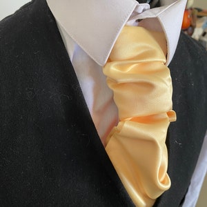 Lemon Yellow Self Tie Cravat Neck Ascot Wedding Regency Victorian ...