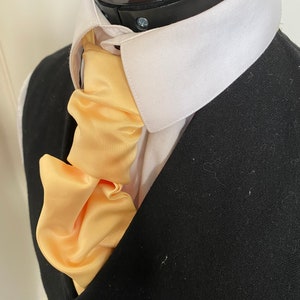 Lemon Yellow Self Tie Cravat Neck Ascot Wedding Regency Victorian ...