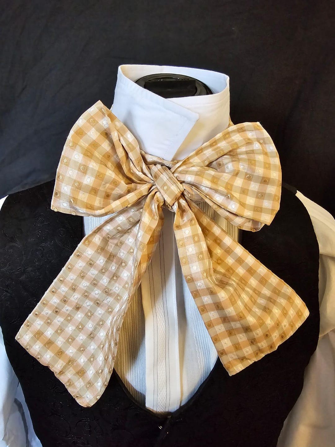 Turner- Peach White Check 100% Silk Dobby Cravat Neck Tie Ascot Wedding ...