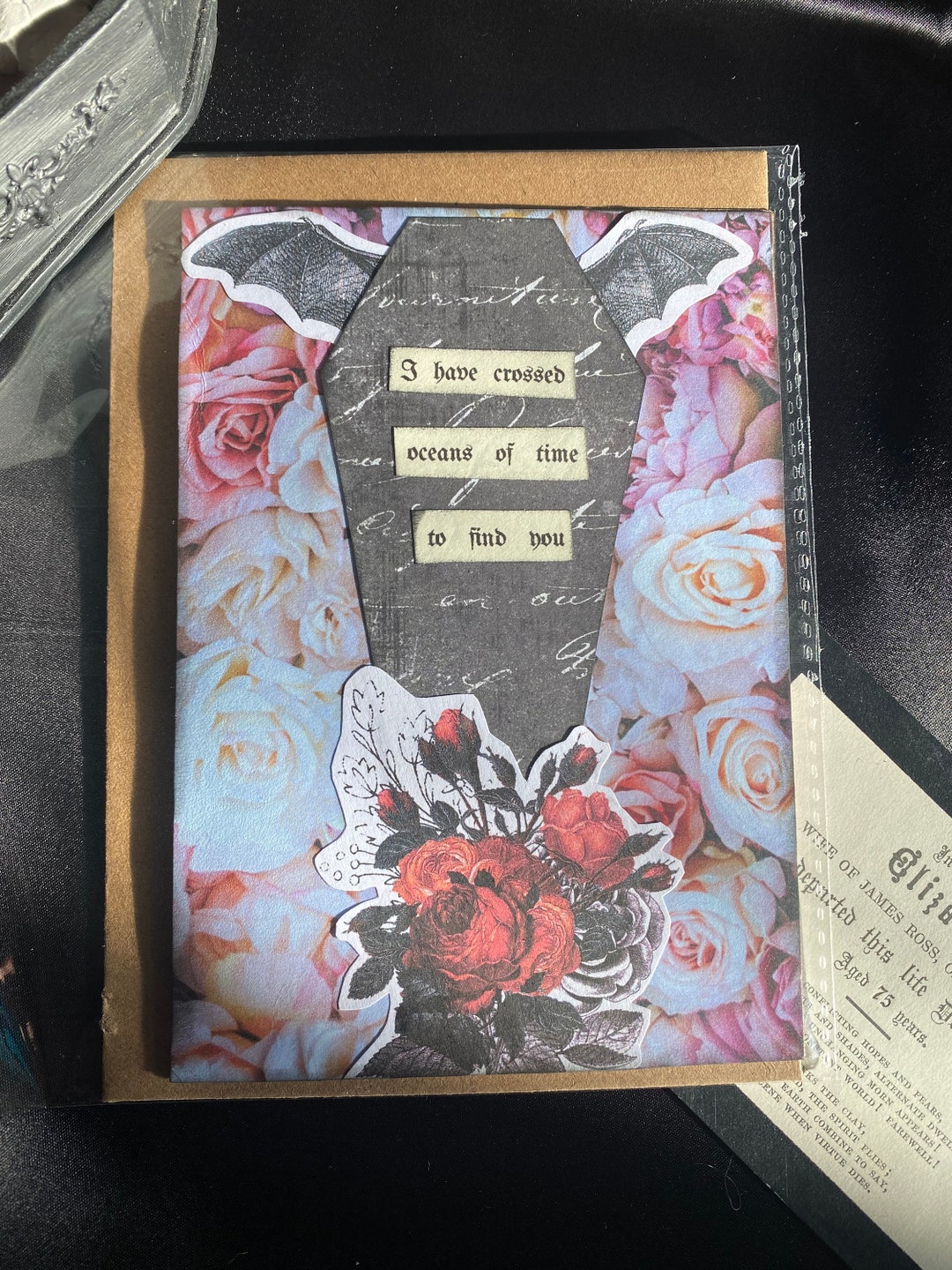Gothic Valentines Greetings Card Blank Inside Wedding Love Romantic ...