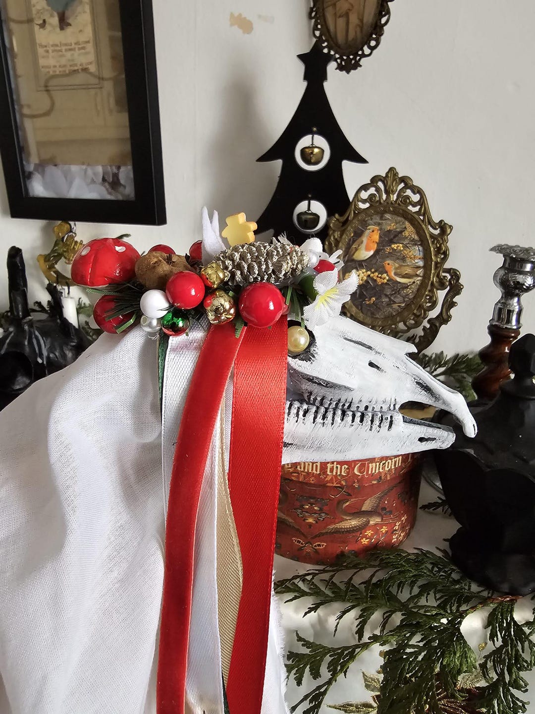 Mari Lwyd READY TO SHIP Red Green White Puppet Traditional South Wales ...
