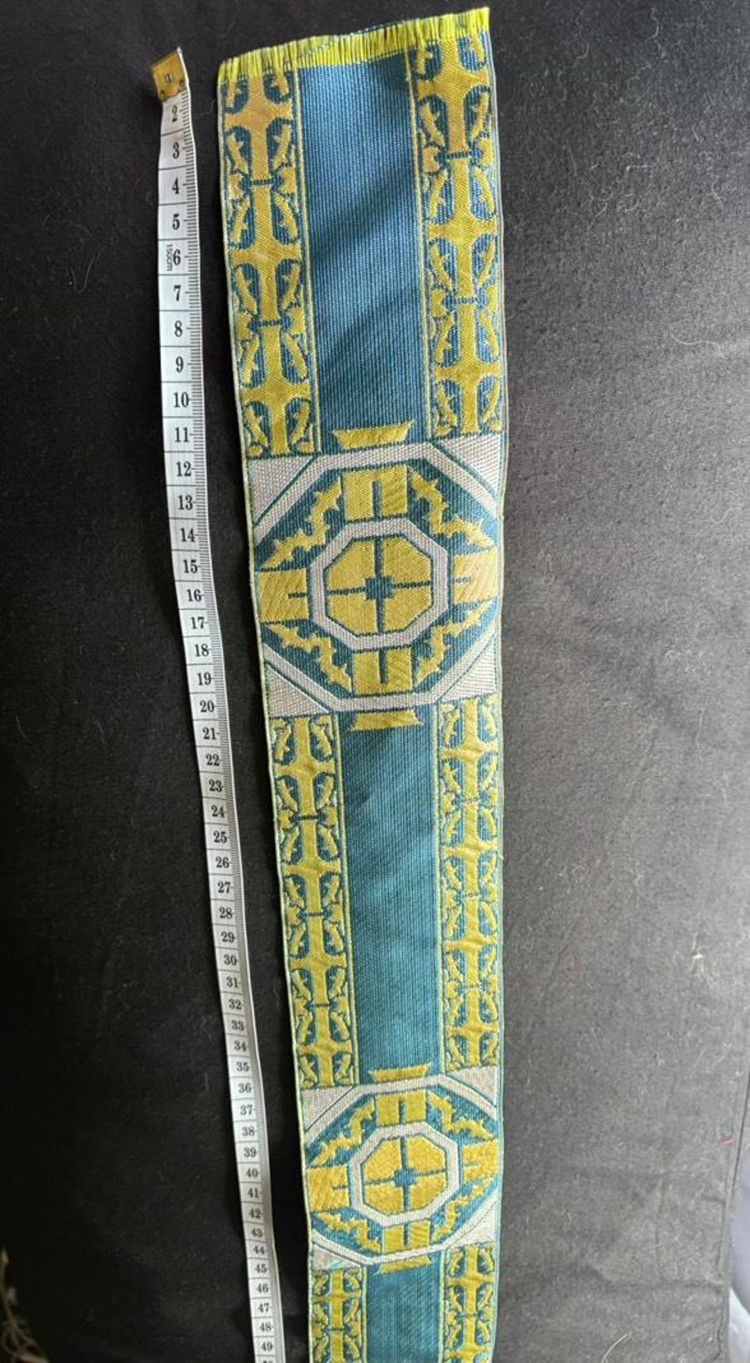 Robin's Egg Blue and Gold Liturgical Ribbon With Crosses and Thorns ...