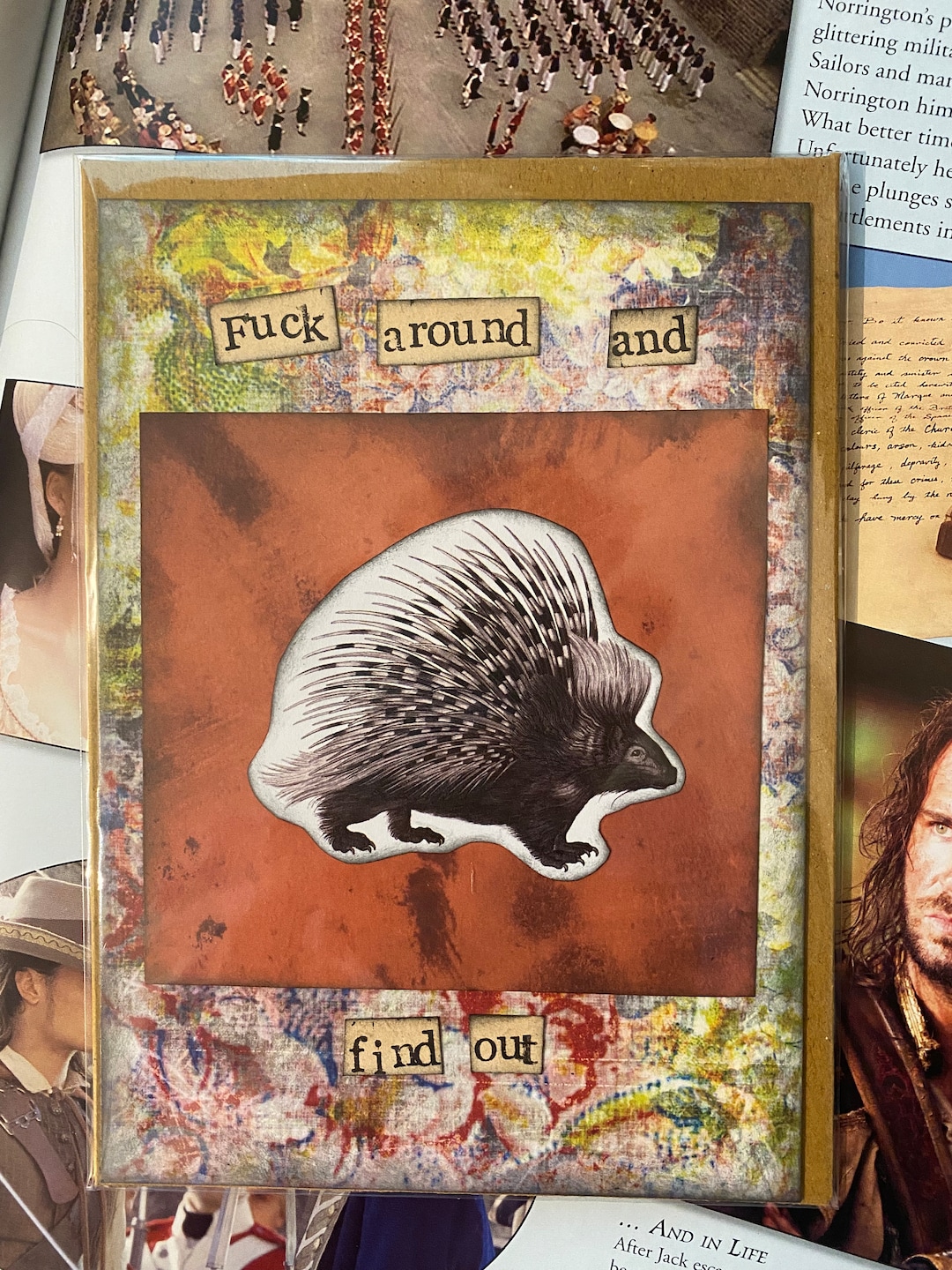 Porcupine Cuss Card Blank Inside Pink Anarchist Rude Edgy Dark - Etsy