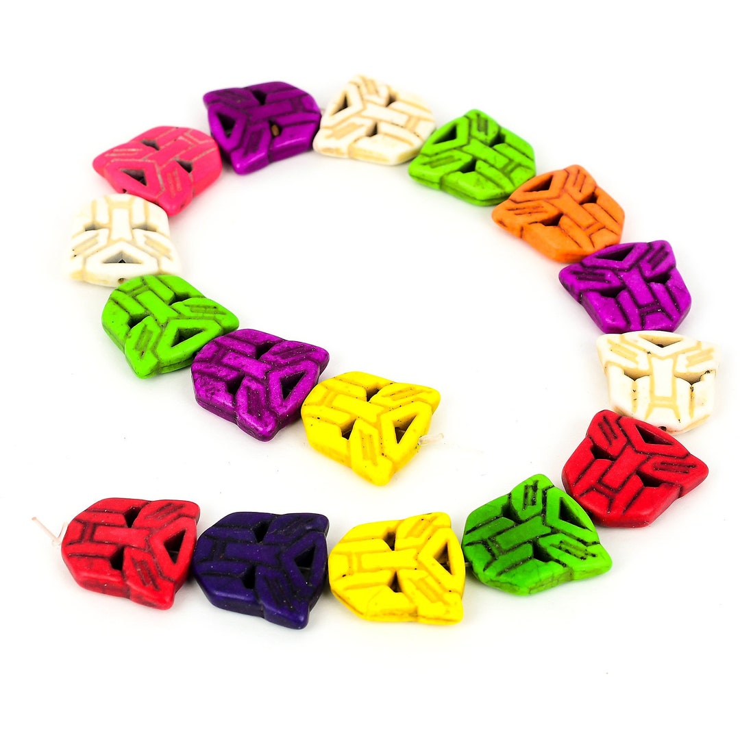 Howlite Transformer Face Beads Multi Color Transformer Beads Howlite ...