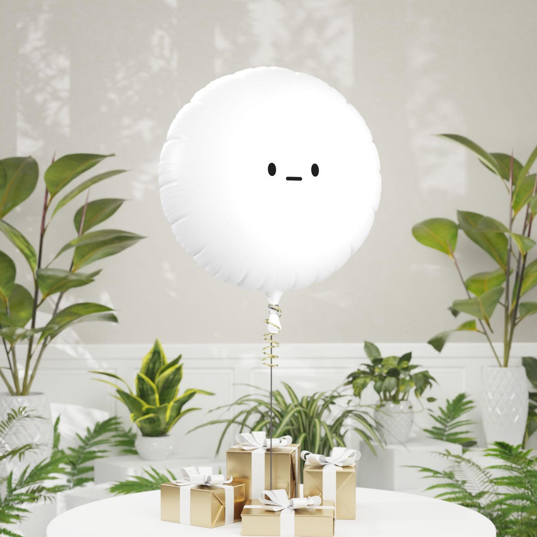 Mylar Balloon, Cute Kawaii DIY Helium Balloon, Straight Face Mood ...