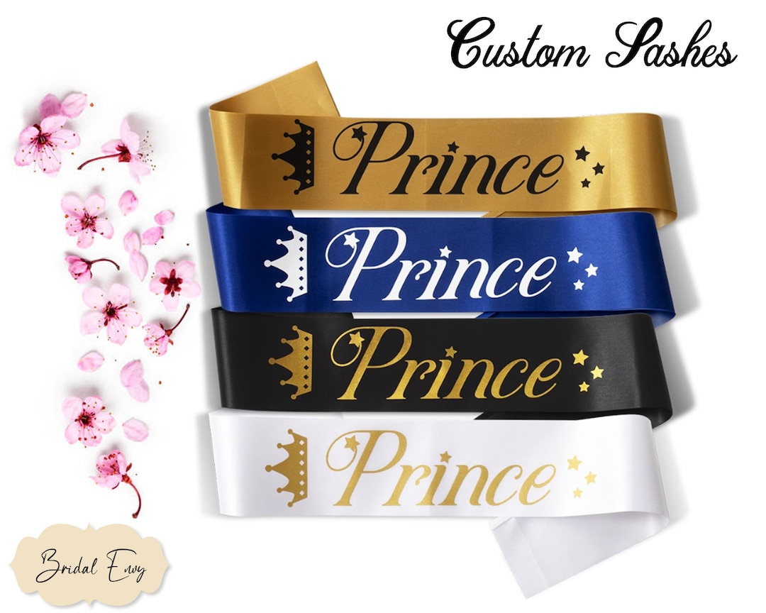 Prince Sash Custom Sash. Custom Bachelorette Party Sash. - Etsy
