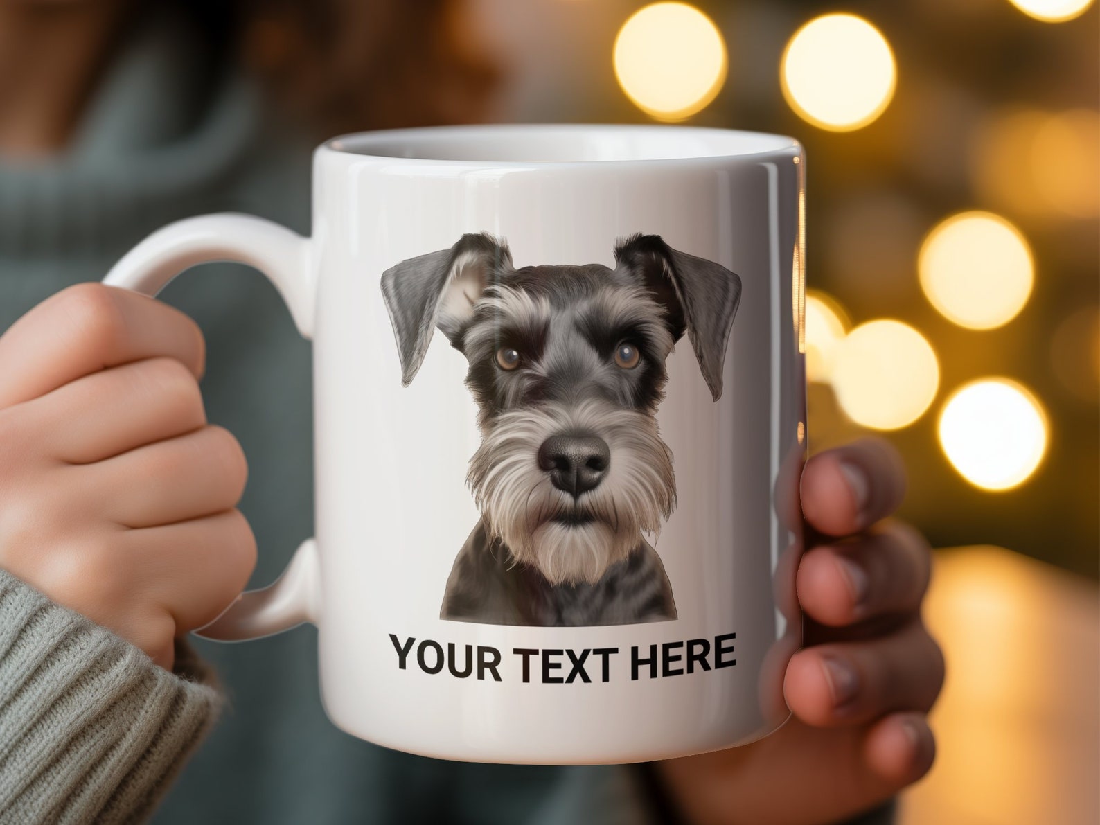 Miniature Schnauzer Coffee Mug, Cute Dog Lover Gift, Personalized Text ...