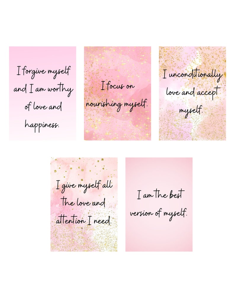 20 Self-love Affirmation Cards: Printable Positive Quotes (PDF) - Etsy