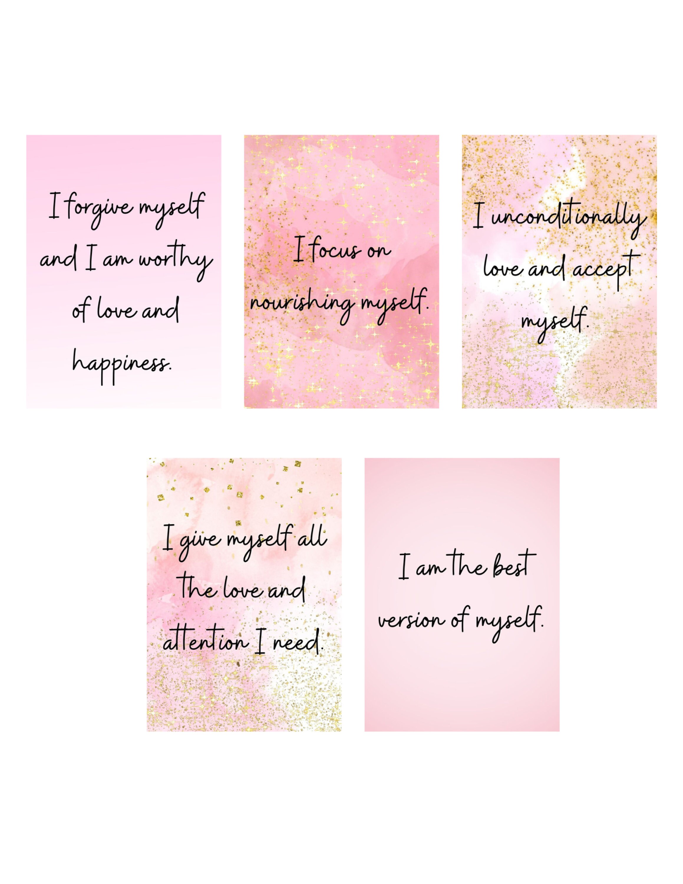20 Self Love Affirmation Cards ,printable Digital Cards, Digital ...
