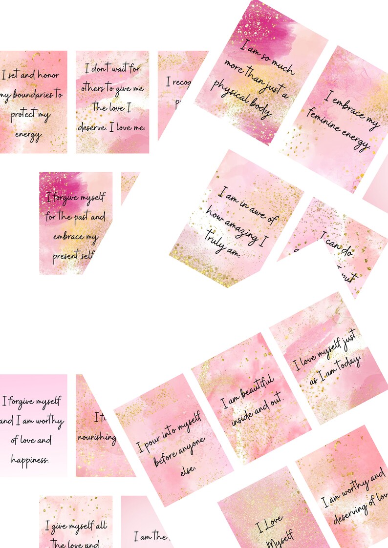 20 Self Love Affirmation Cards ,printable Digital Cards, Digital ...