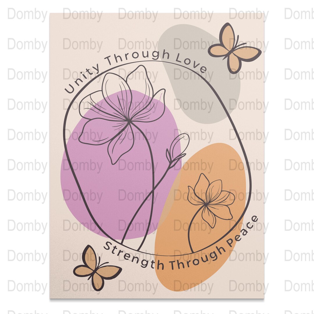 Unity Through Love Digital Art Print, Strength Through Peace ...