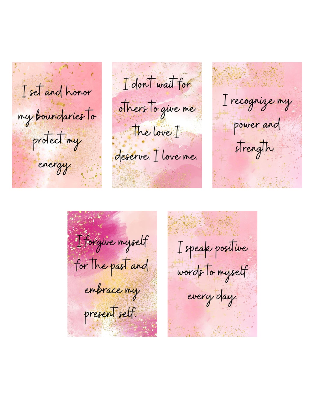 20 Self-love Affirmation Cards: Printable Positive Quotes (PDF) - Etsy